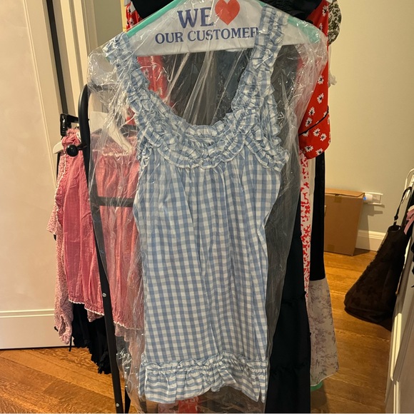 Doen | Dresses | Doen Small Janie Blue Checkered Dress | Poshmark